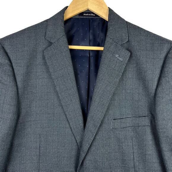 Alan Flusser | Suits & Blazers | Euc Alan Flusser Blue Houndstooth Grid ...